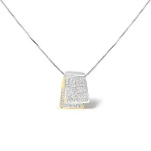 HAUS OF BRILLIANCE 14k Gold 2.0 Cttw Diamond Foldover Box Pendant Necklace - Yellow