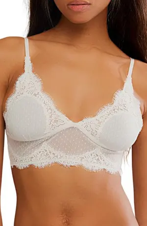 Free People Fiona Longline Bralette - White Alyssum