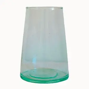 APARTMENT F Moroccan Handcrafted Glass Vase - Clear - Medium
