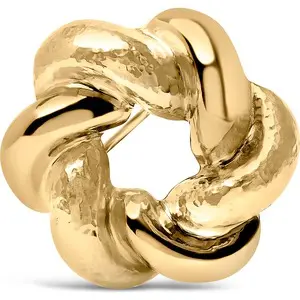HAUS OF BRILLIANCE 18k Gold Sculpted Knot Brooch - Yellow