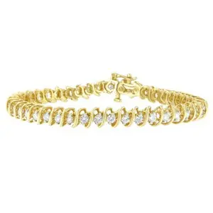 HAUS OF BRILLIANCE 14k Gold 3.00 Cttw Diamond Spiral Link Bracelet - Yellow