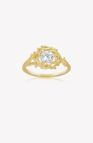 RIZEN JEWELRY Crown Of Thorns Statement Ring - 18k Gold Plated