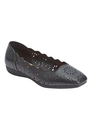 COMFORTVIEW The Laurell Slip-on Flat - Black