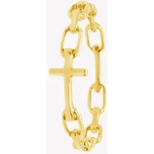 RIZEN JEWELRY Chain Breaker Cross Ring 18k Gold Plated