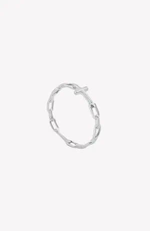 RIZEN JEWELRY Chain Breaker Cross Ring - Sterling Silver