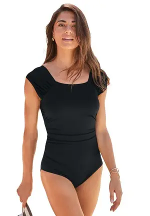 SWIM 365 Back-smoothing One-piece Swimsuit - Black