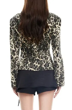 Lioness Soho Animal Print Twill Jacket - Leopard