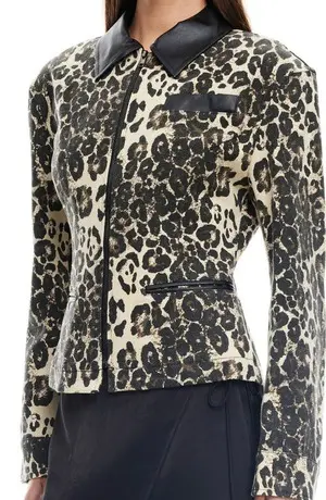 Lioness Soho Animal Print Twill Jacket - Leopard