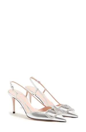 Valentino Garavani Crystal Vlogo Slingback Pumps