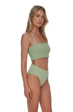 SWIM SYSTEMS Laura Fold Over Bikini Bottom - Aloe Lurex