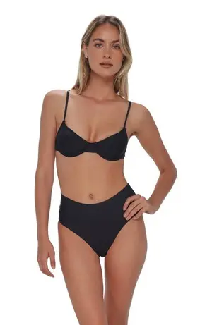 SWIM SYSTEMS Laura Fold Over Bikini Bottom - Black