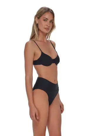 SWIM SYSTEMS Laura Fold Over Bikini Bottom - Black