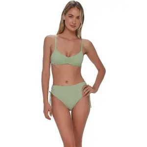 SWIM SYSTEMS Sylvia Bralette Bikini Top - Aloe Lurex