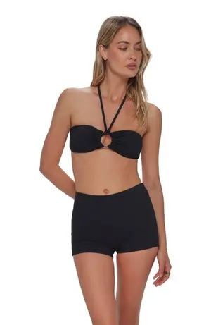 PACIFICA BY SUNSETS Nina Bandeau Bikini Top - Black Pacifica Rib