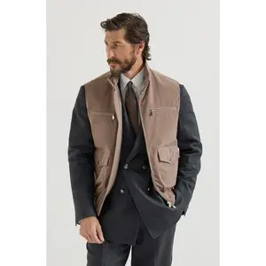 Brunello Cucinelli High Neck Vests For Men