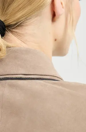 Brunello Cucinelli Suede Blazer - Light Brown