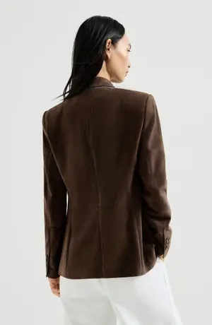 Brunello Cucinelli Suede Blazer - Rust Brown