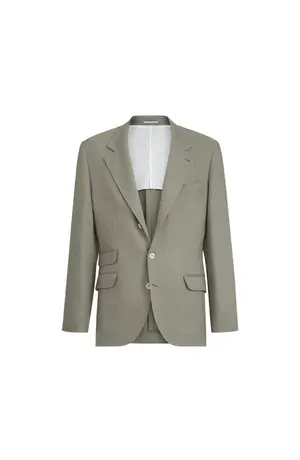 Brunello Cucinelli Hopsack Deconstructed Blazer - Khaki