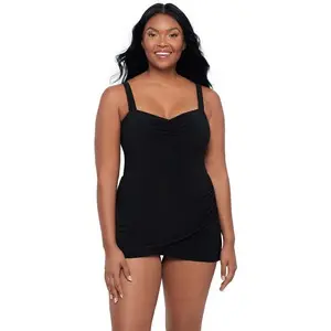 TRIMSHAPER Sweetheart Neckline Swimdress - Black
