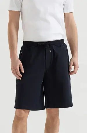 Brunello Cucinelli Techno Cotton French Terry Bermuda Shorts - Black
