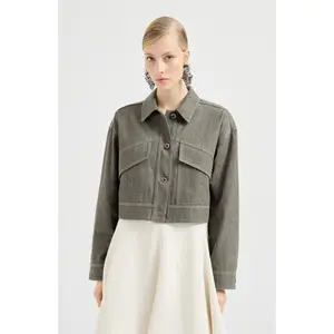 Brunello Cucinelli Denim-effect Twill Outerwear Jacket - Olive