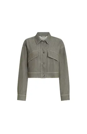 Brunello Cucinelli Denim-effect Twill Outerwear Jacket - Olive