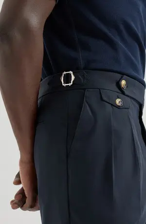 Brunello Cucinelli Cotton Twill Trousers - Navy Blue