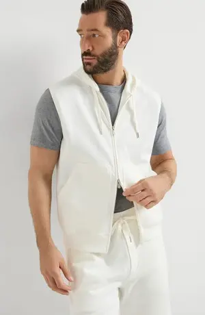 Brunello Cucinelli Sleeveless French Terry Sweatshirt - Off-white