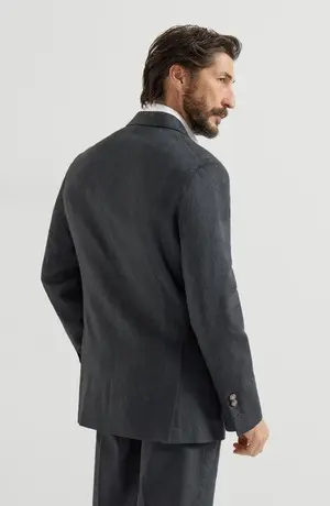 Brunello Cucinelli Chevron Deconstructed Blazer - Anthracite
