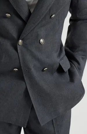 Brunello Cucinelli Chevron Deconstructed Blazer - Anthracite