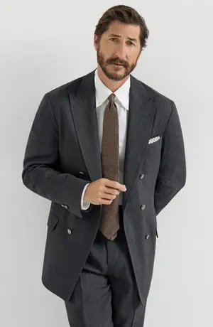Brunello Cucinelli Chevron Deconstructed Blazer - Anthracite