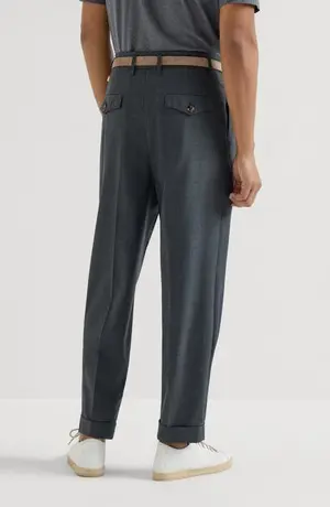 Brunello Cucinelli Virgin Wool Trousers - Anthracite