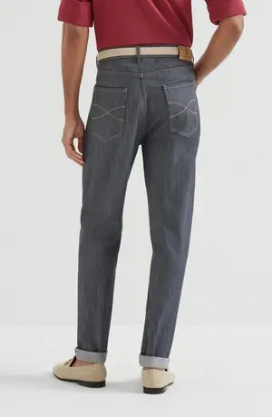 Brunello Cucinelli Comfort Denim Trousers - Medium Grey
