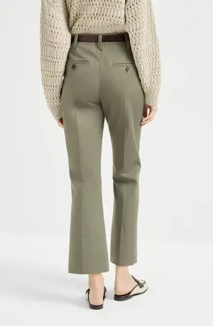Brunello Cucinelli Kick Flare Cigarette Trousers
