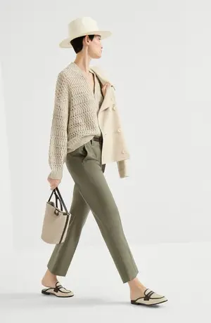 Brunello Cucinelli Kick Flare Cigarette Trousers