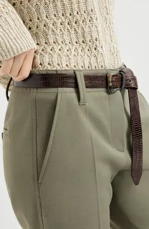 Brunello Cucinelli Kick Flare Cigarette Trousers