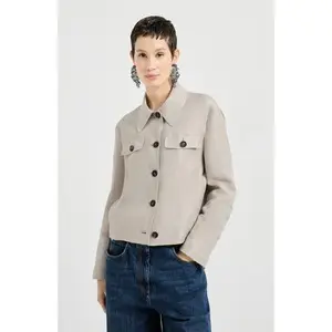 Brunello Cucinelli Linen Diagonal Jacket - Beige