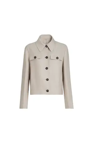 Brunello Cucinelli Linen Diagonal Jacket - Beige