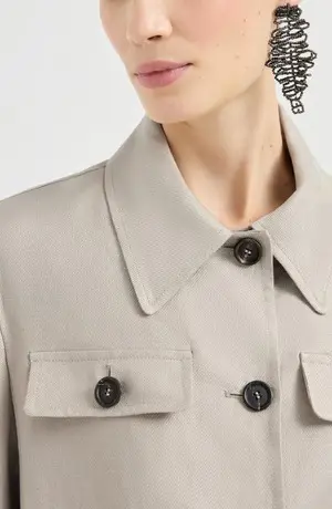 Brunello Cucinelli Linen Diagonal Jacket - Beige