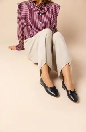 MENINA STEP Amelie Leather Ballet Flat - Black