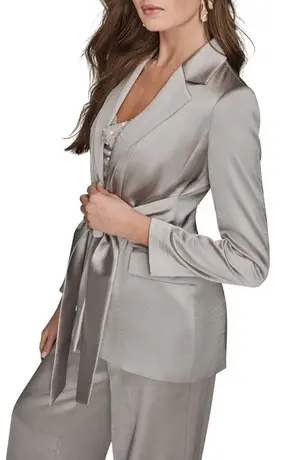 Donna Karan New York Metallic Tie Front Blazer