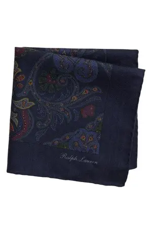 Ralph Lauren Purple Label Mulsanne Paisley Pocket Square - Navy Multi