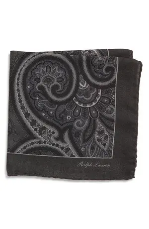 Ralph Lauren Purple Label Paisley Silk Pocket Square - Multi