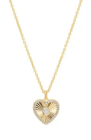 ATHRA LUXE Dolce Sole Fluted Heart Pendant Necklace - Gold