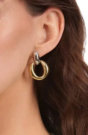 ATHRA LUXE Dolce Sole Two-tone Door Knocker Earrings