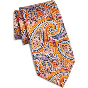 Nordstrom Paisley Silk Neck Tie - Orange