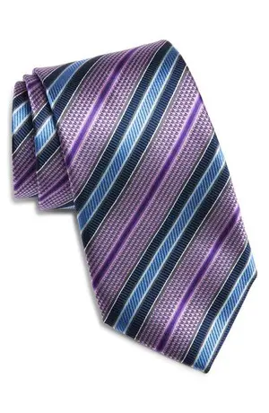 Nordstrom Striped Silk Neck Tie - Purple