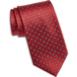 Nordstrom Medallion Silk Neck Tie - Red