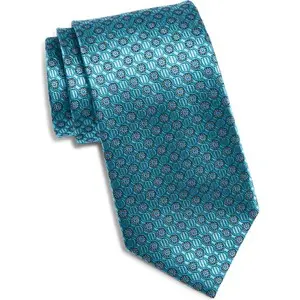 Nordstrom Medallion Silk Neck Tie - Teal
