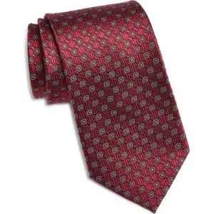 Nordstrom Medallion Silk Neck Tie - Wine